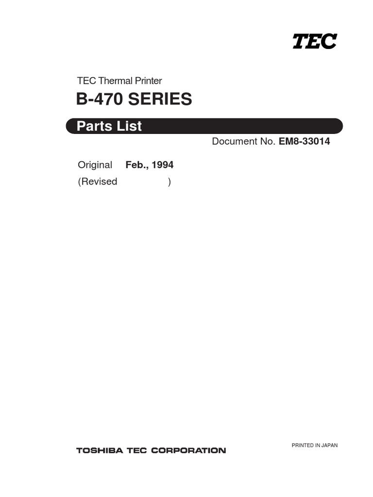 B-470 SERIES: Parts List | PDF | Manufactured Goods | Electrical ...