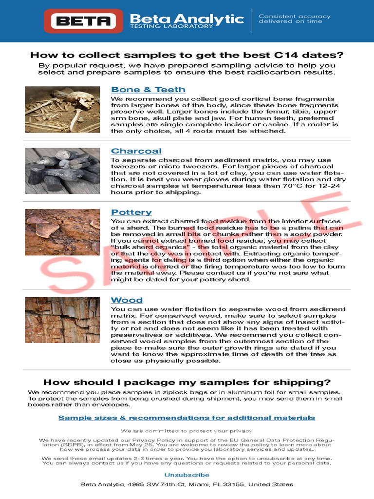 How To Collect Samples To Get The Best C14 Dates?: Bone & Teeth | PDF ...
