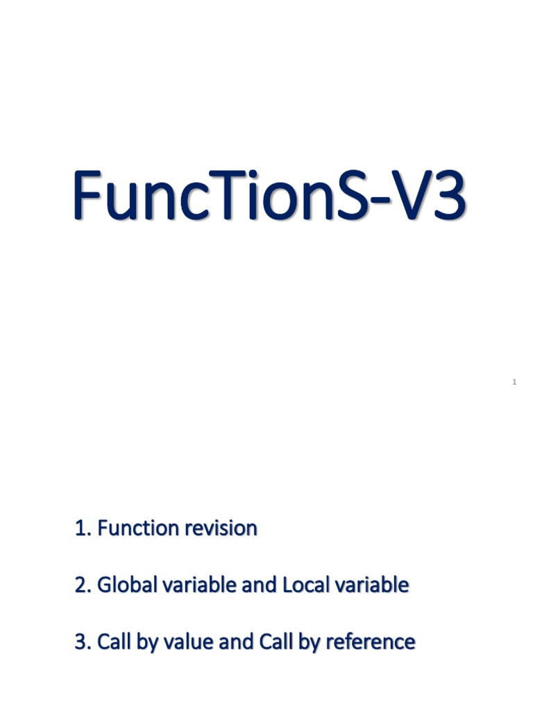Lecture Slide of Function in C Program | PDF | Parameter (Computer ...