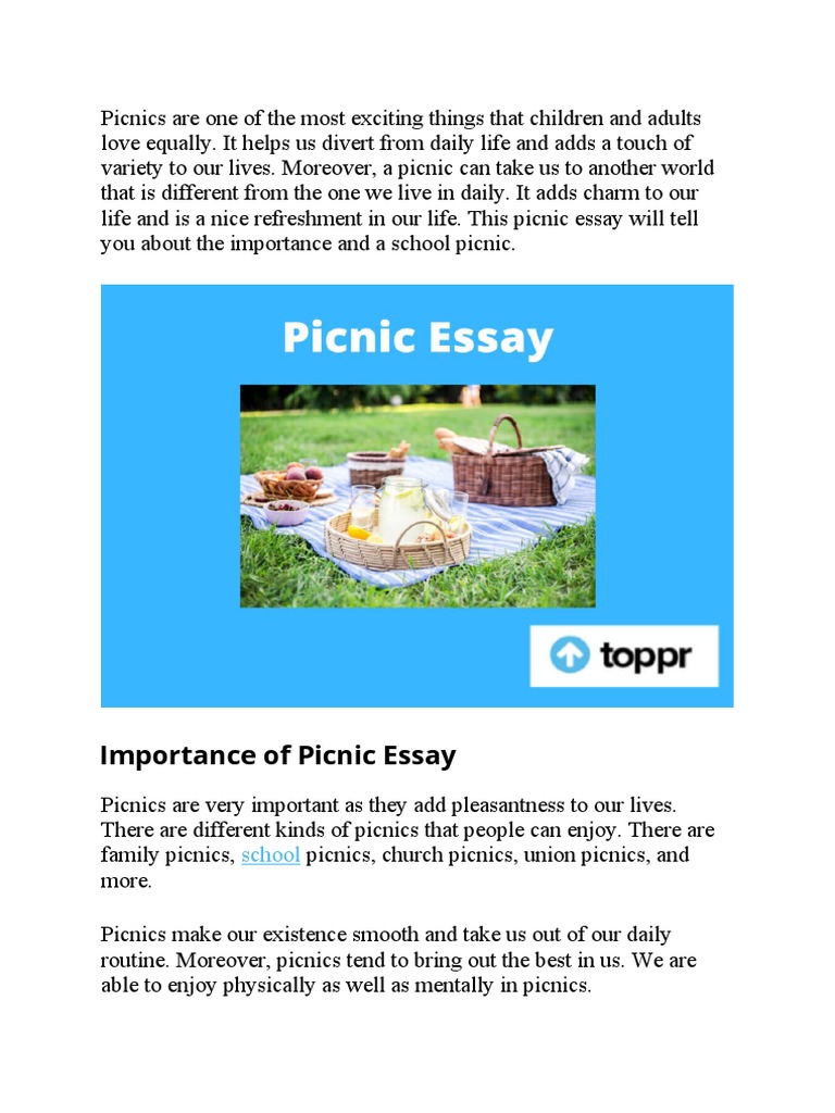 School Picnic Adventures | PDF