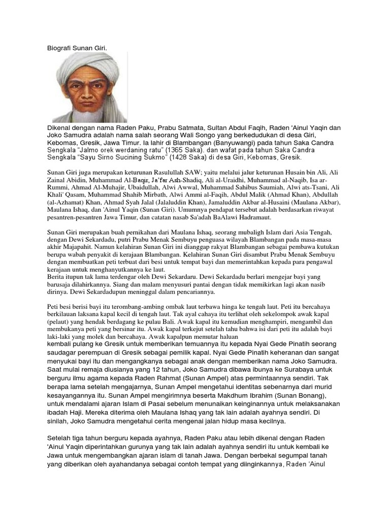 Biografi Sunan Giri | PDF