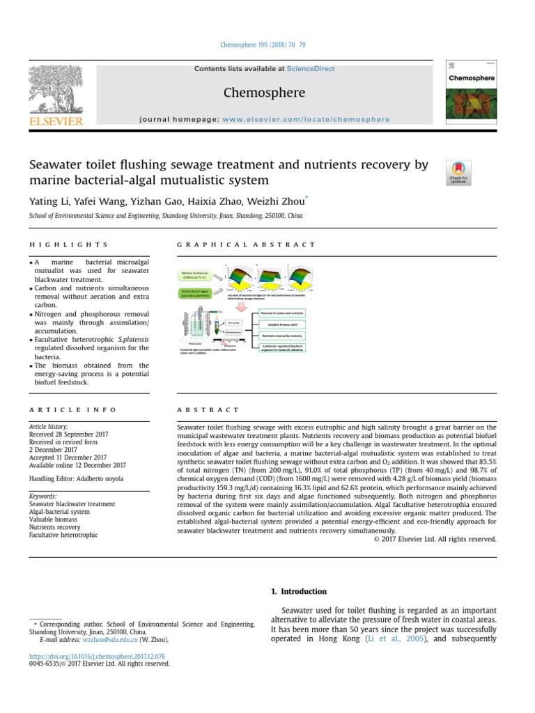 Chemosphere: Yating Li, Yafei Wang, Yizhan Gao, Haixia Zhao, Weizhi ...