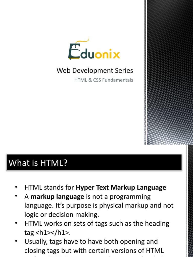 HTML & CSS Fundamentals | PDF | Html | Html Element