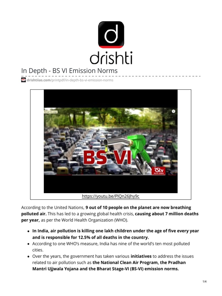 In Depth - BS VI Emission Norms | PDF | Air Pollution | Engines