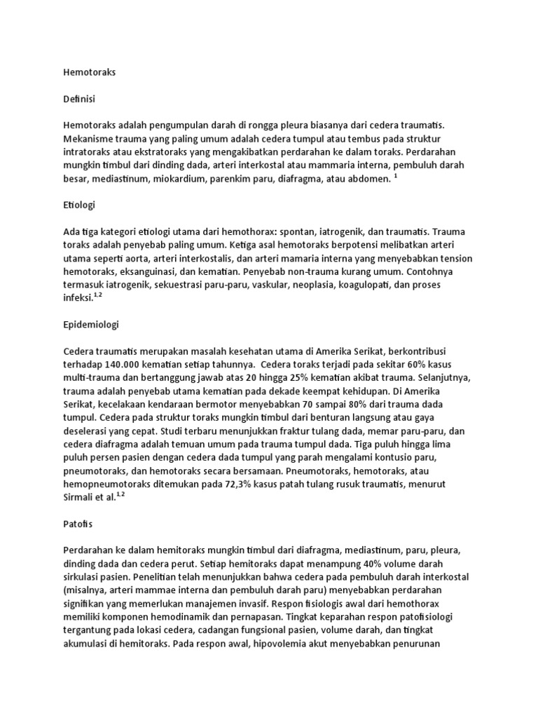 Hemotoraks | PDF