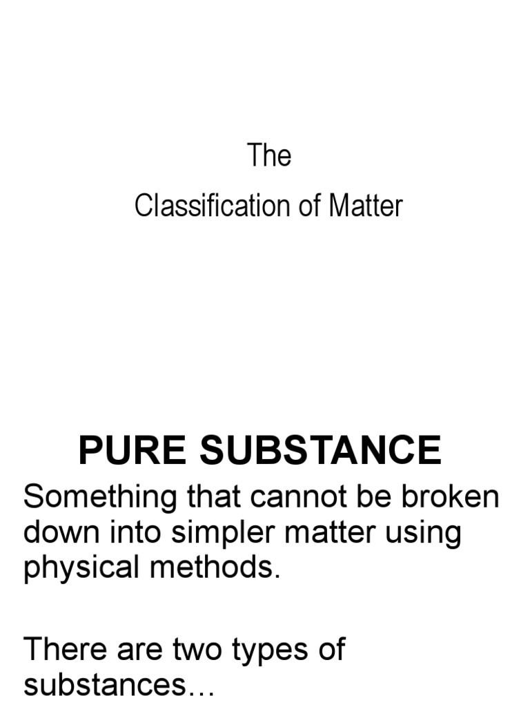 Classification of Matter | PDF | Mixture | Chemical Substances