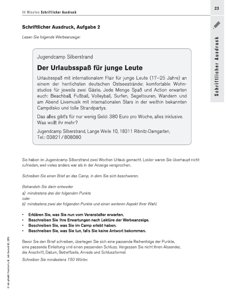 Beschwerdebrief B2 | PDF