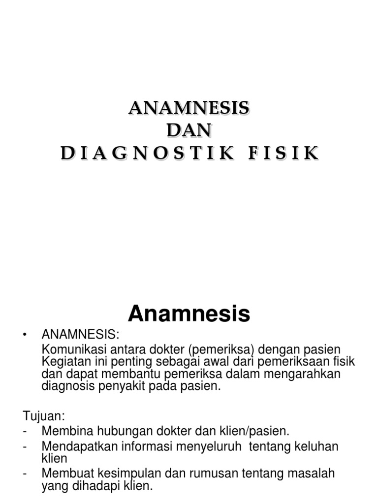 Anamnesis Terpimpin dalam Diagnosis Medis | PDF