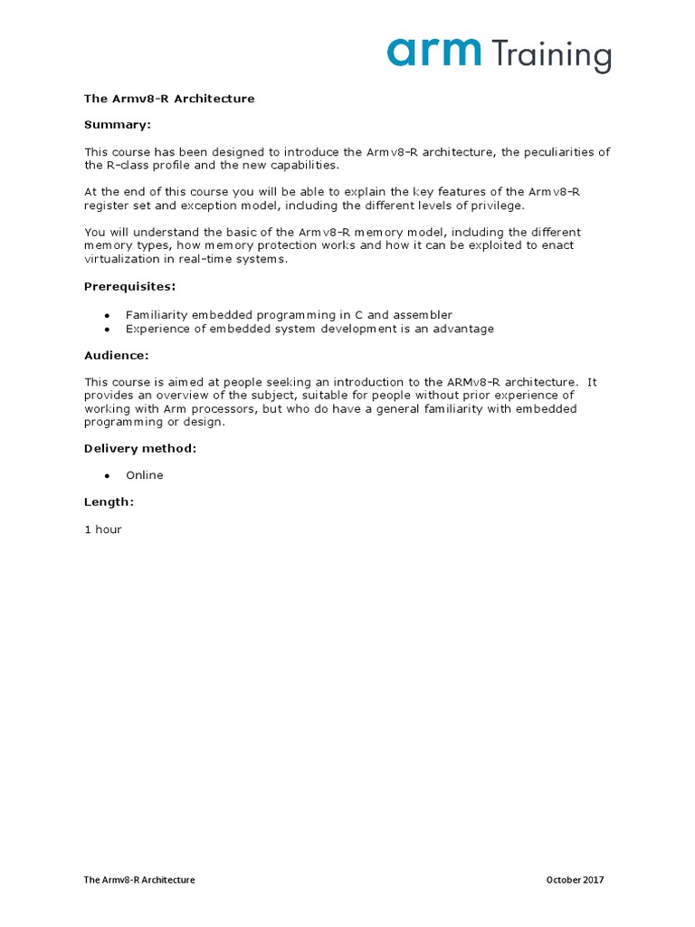 The Armv8-R Architecture | PDF