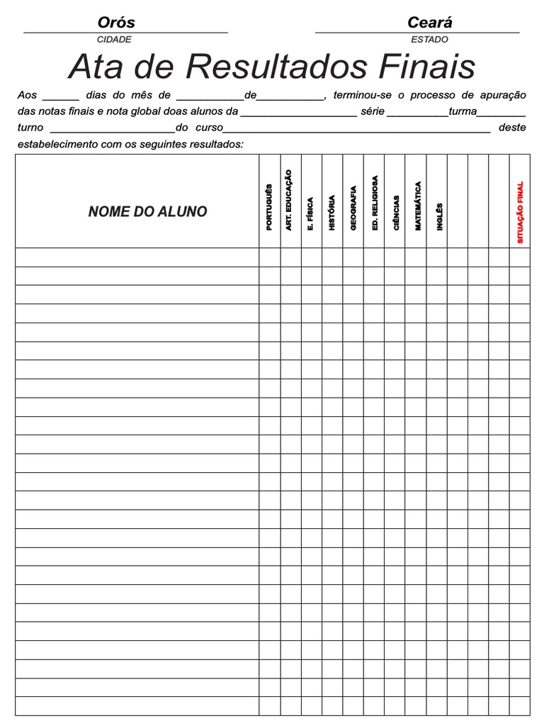 Ata de Resultados Finais | PDF
