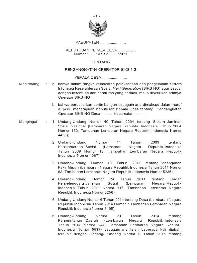 SK SIKS-NG Contoh | PDF