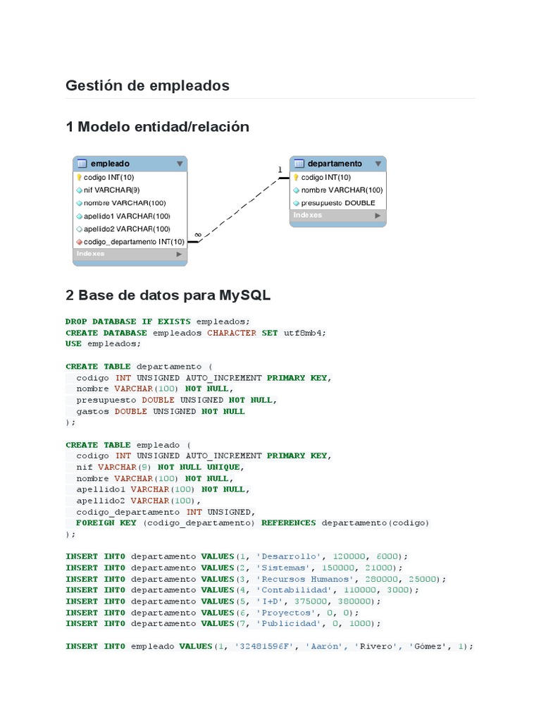 Consultas SQL para Gestión de Empleados | PDF | Presupuesto