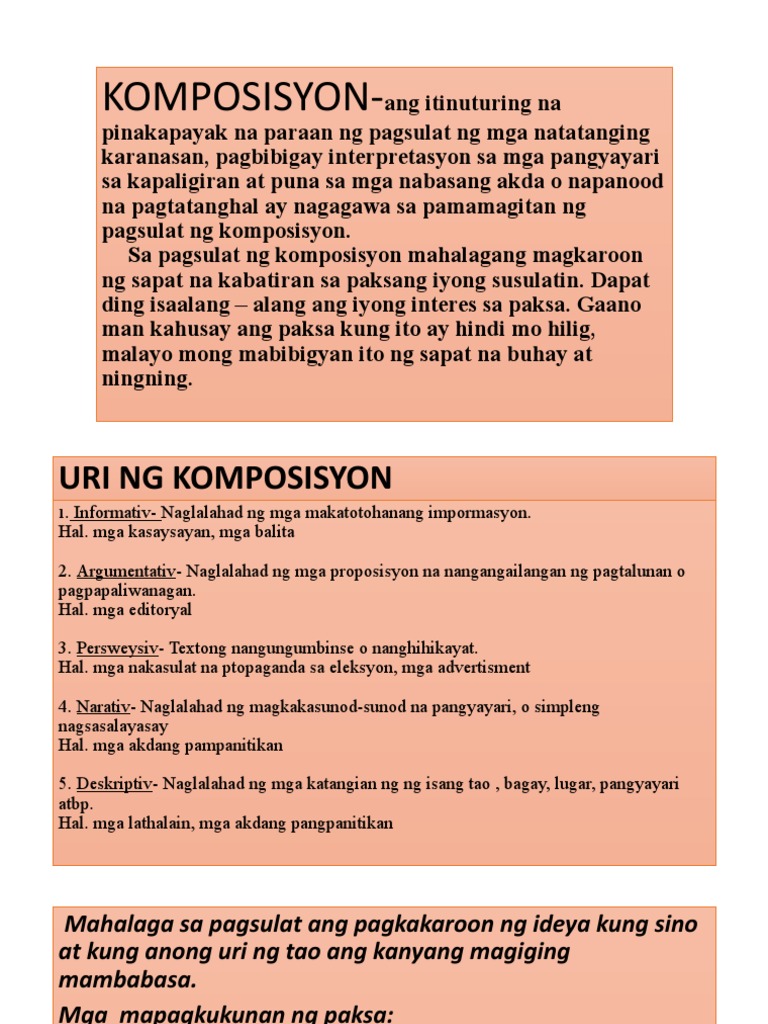 Komposisyon at Uri Nito | PDF