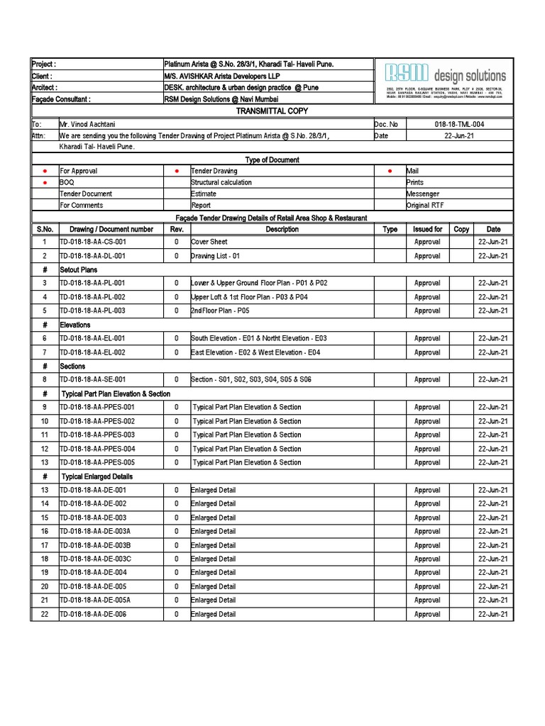 018-18-TML-004 (Retail Tender Drawing) - DTD - 22062021 | PDF ...