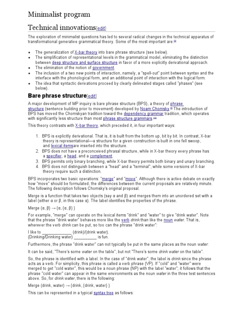 Minimalist Program | PDF | Phrase | Linguistics