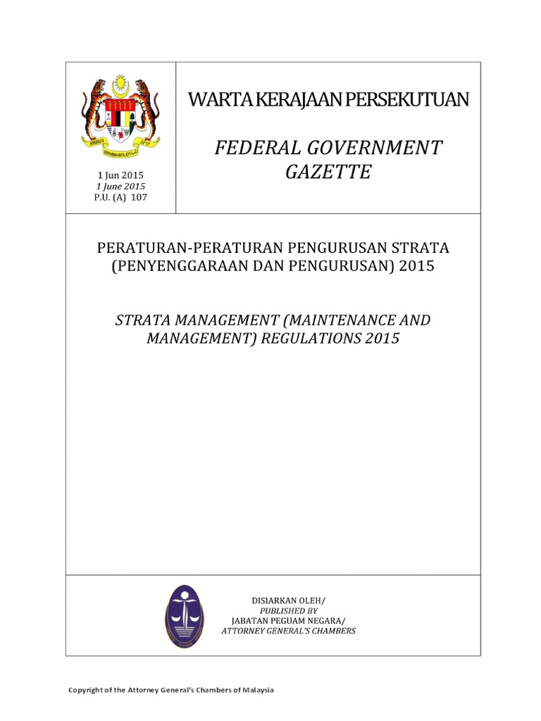 Strata Management and Regulations 2015 | PDF