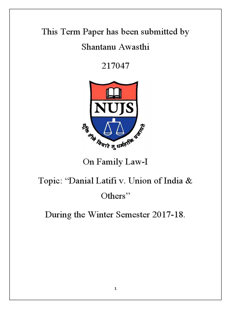 217047-Shantanu Awasthi - Danial Latifi v. Union of India & Ors. | PDF ... 217047-Shantanu Awasthi - Danial Latifi v. Union of India & Ors. | PDF ...