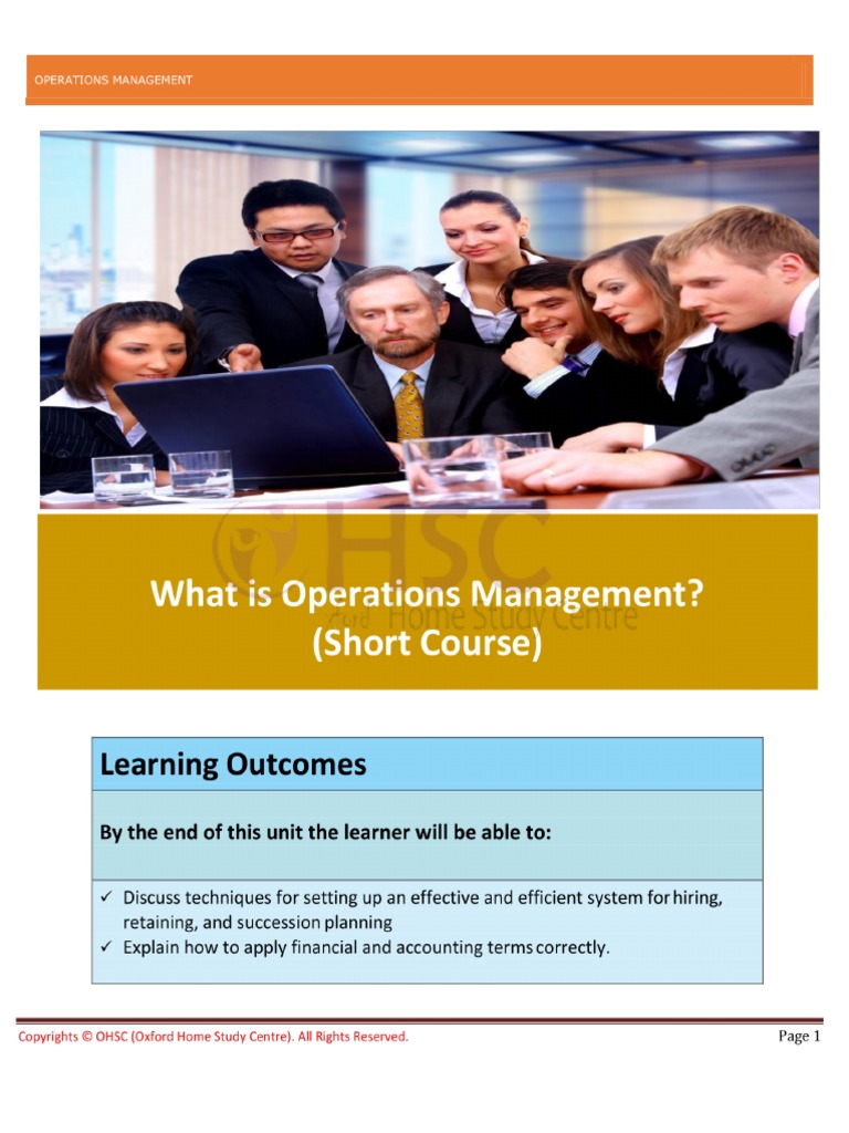 A - Operation Management Notes | PDF