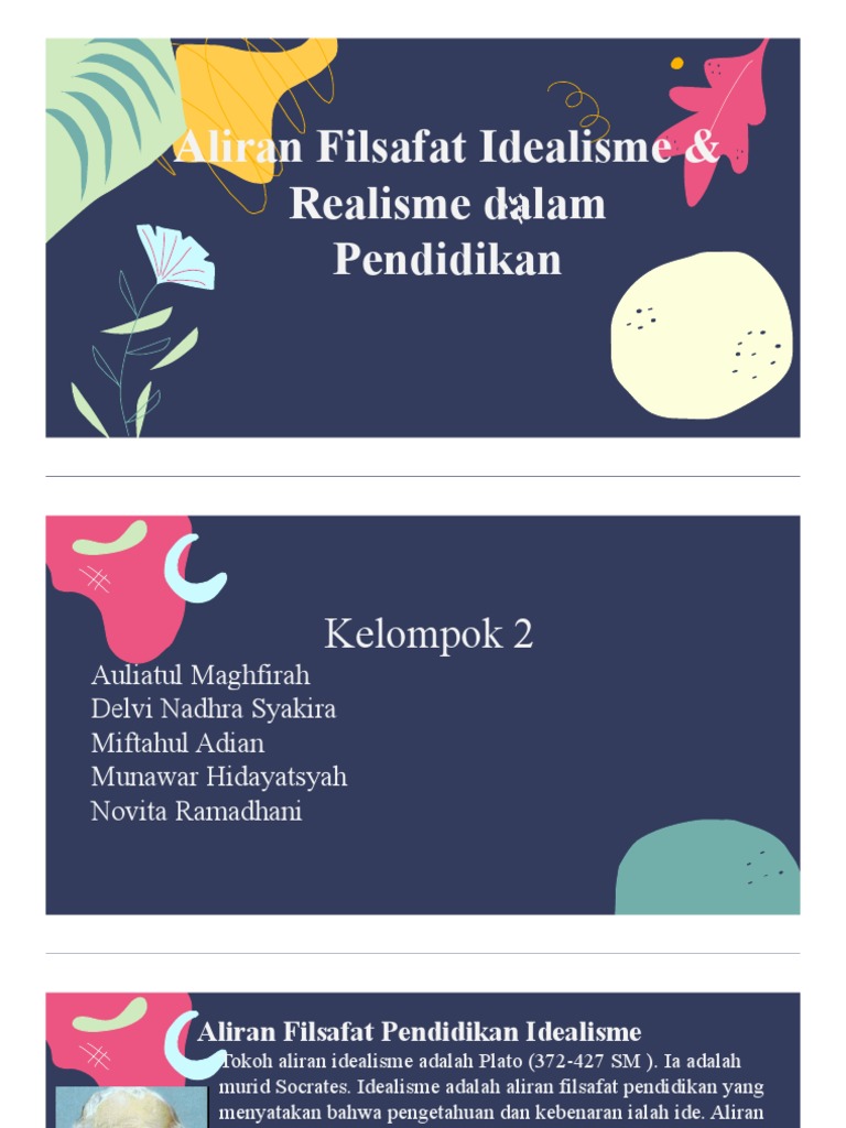 Aliran Filsafat Idealisme & Realisme Dalam Pendidikan | PDF
