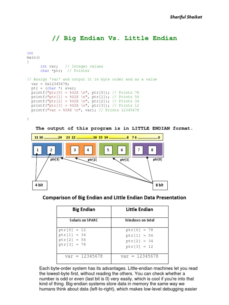 BigEndian Vs LittleEndian | PDF