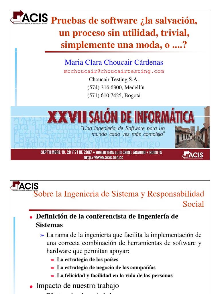 Pruebas de Software ACIS | PDF | Pruebas de software | Software