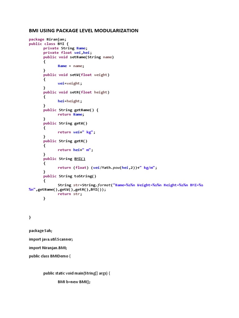 Bmi Using Package Level Modularization | PDF