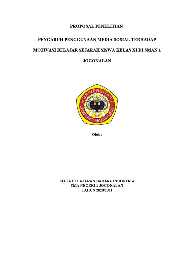 Proposal Penelitian | PDF