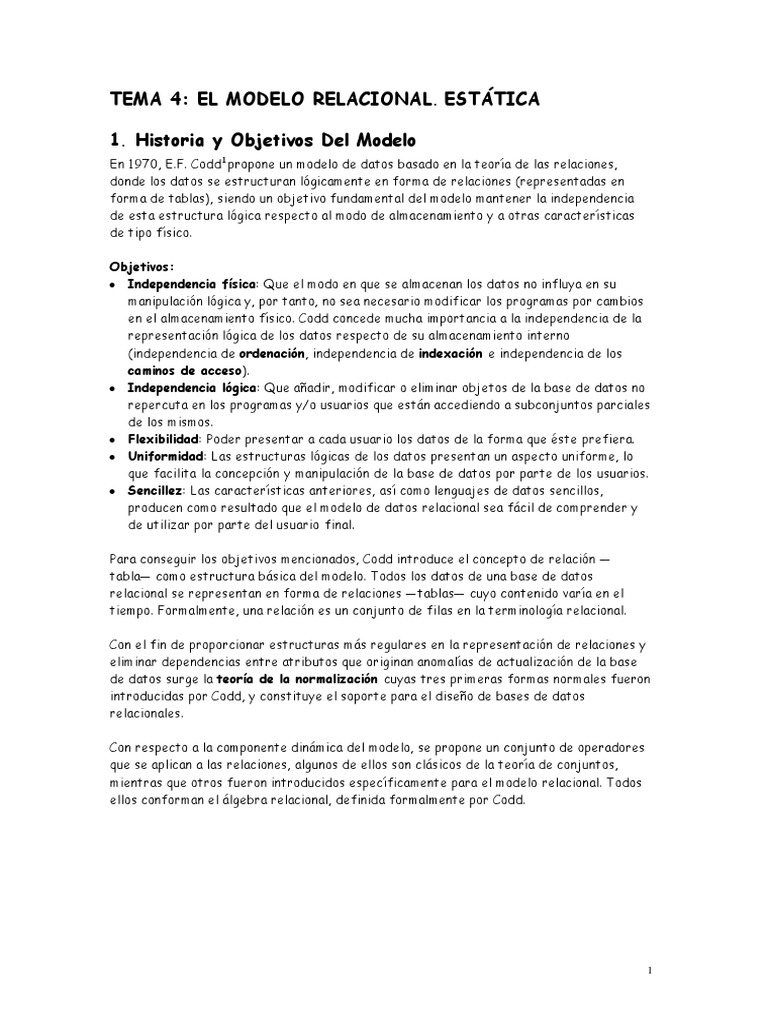 UD3 - Interpretación Del Diseño Lógico. Modelo Relacional Apuntes 2 ...