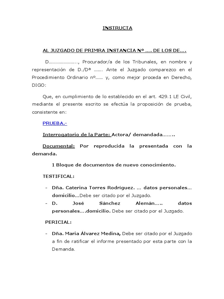 Nota de Prueba (Instructa) | PDF