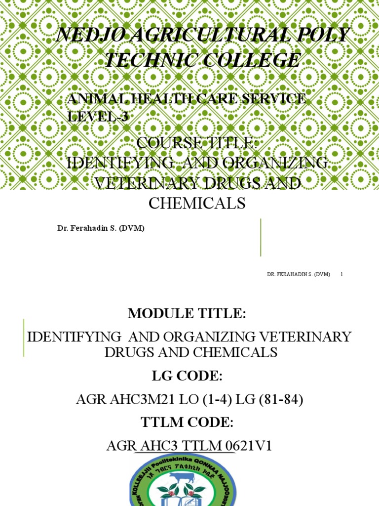 Identifying and Organizing Veterinary Drugs and Chemicals (Repaired ...