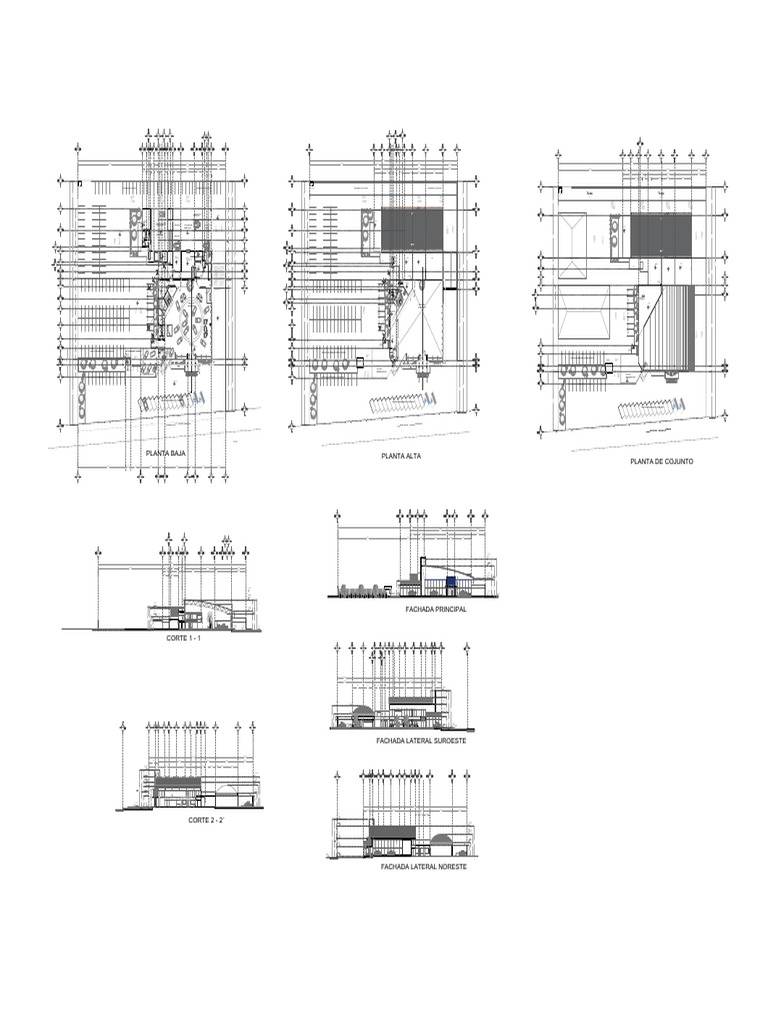 3 Planos - Proyecto Arquitectónico - Agencia de Autos - Model | PDF