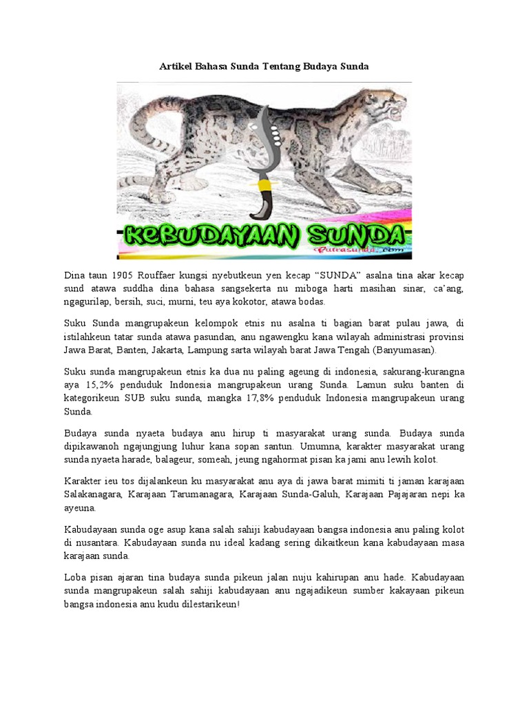 Artikel Bahasa Sunda Tentang Budaya Sunda | PDF
