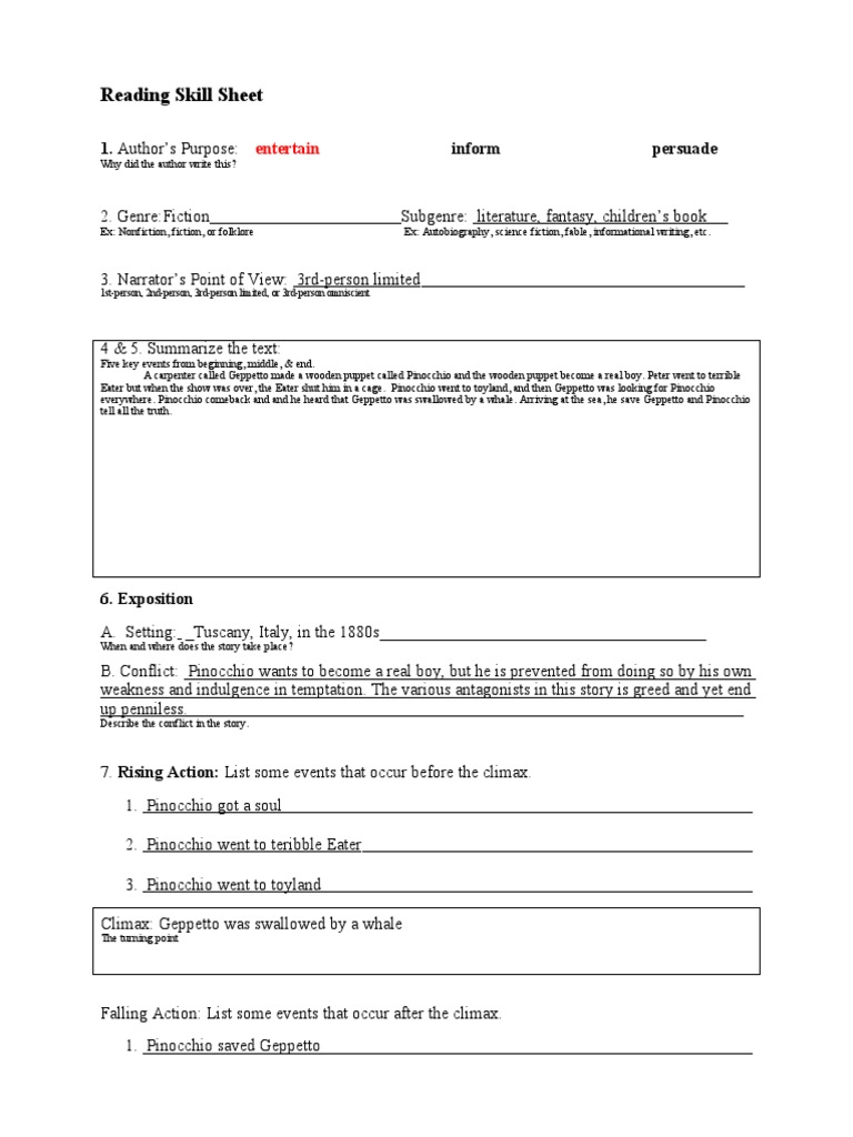 Caroline Caroline - Reading Comprehension Form | PDF