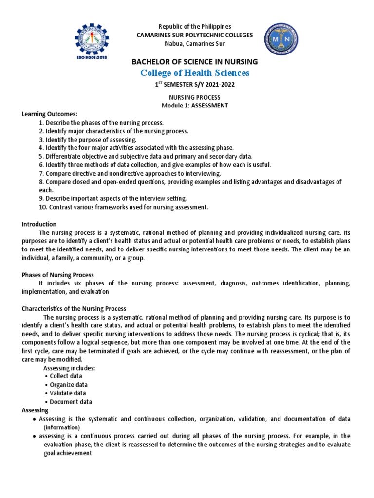 Module 1 Rle-Assessment | PDF | Health Professional | Nursing