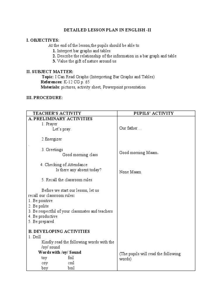 Lesson Plan | PDF | Vegetables