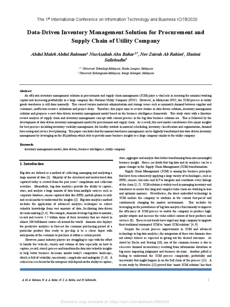 Data-Driven Inventory Management Solution For Procurement and Supply ...