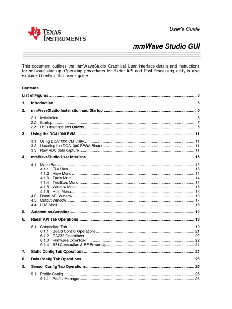 Mmwave Studio User Guide | PDF | Installation (Computer Programs ...