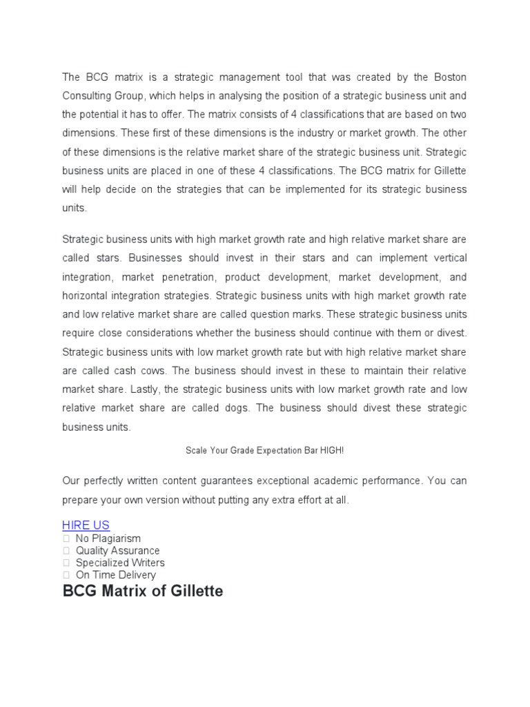 The BCG Matrix Is A Strategic Management Tool That Was Created by The ...