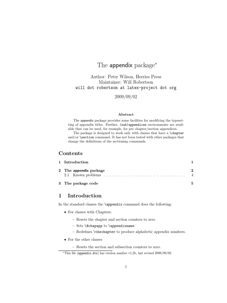 LaTeX - Appendix | PDF