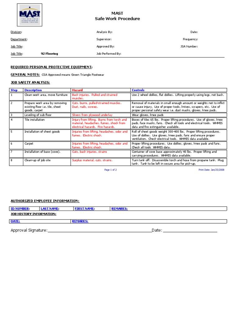92 Flooring-Job Procedure | PDF | Flooring | Safety