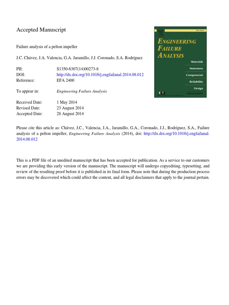 Pelton Impeller Failure Analysis Report | PDF | Fatigue (Material ...
