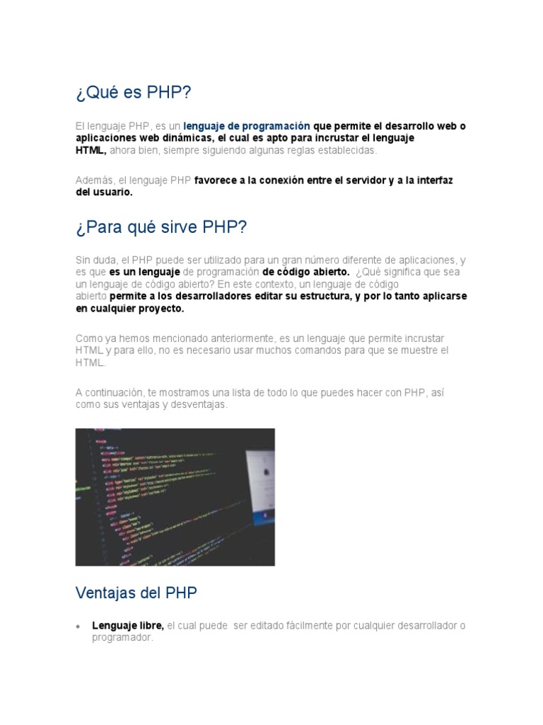 Qué Es PHP 2 | PDF | Php | Lenguaje de programación