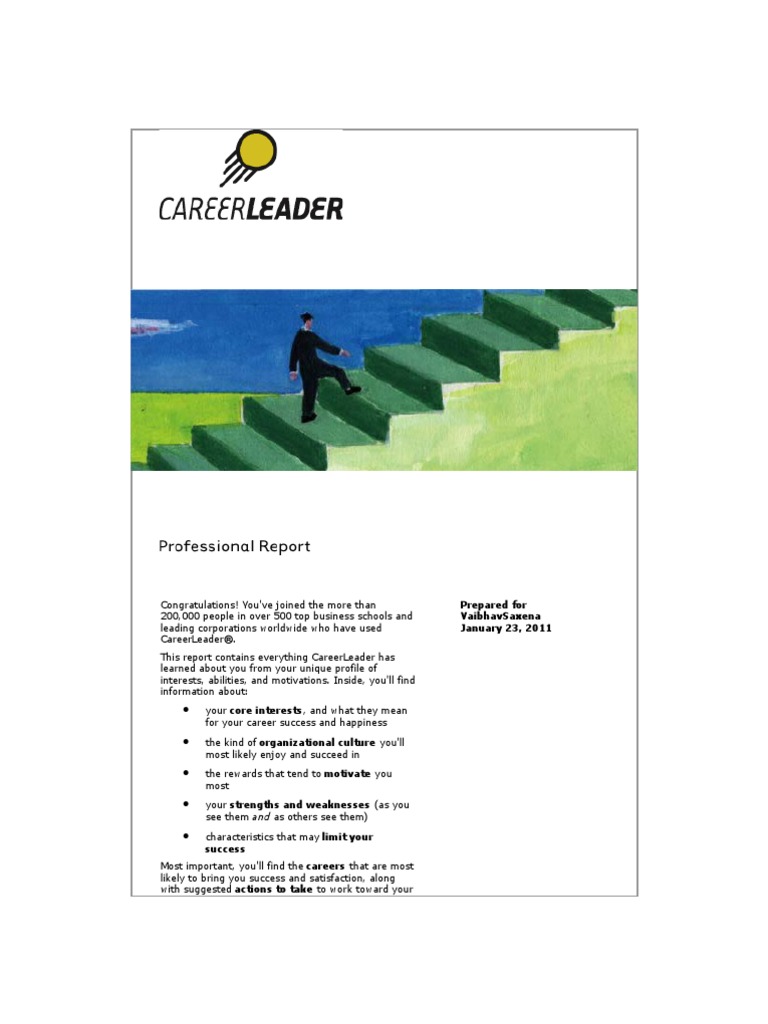 Career Leader Report | PDF | Leadership | Strategic Management