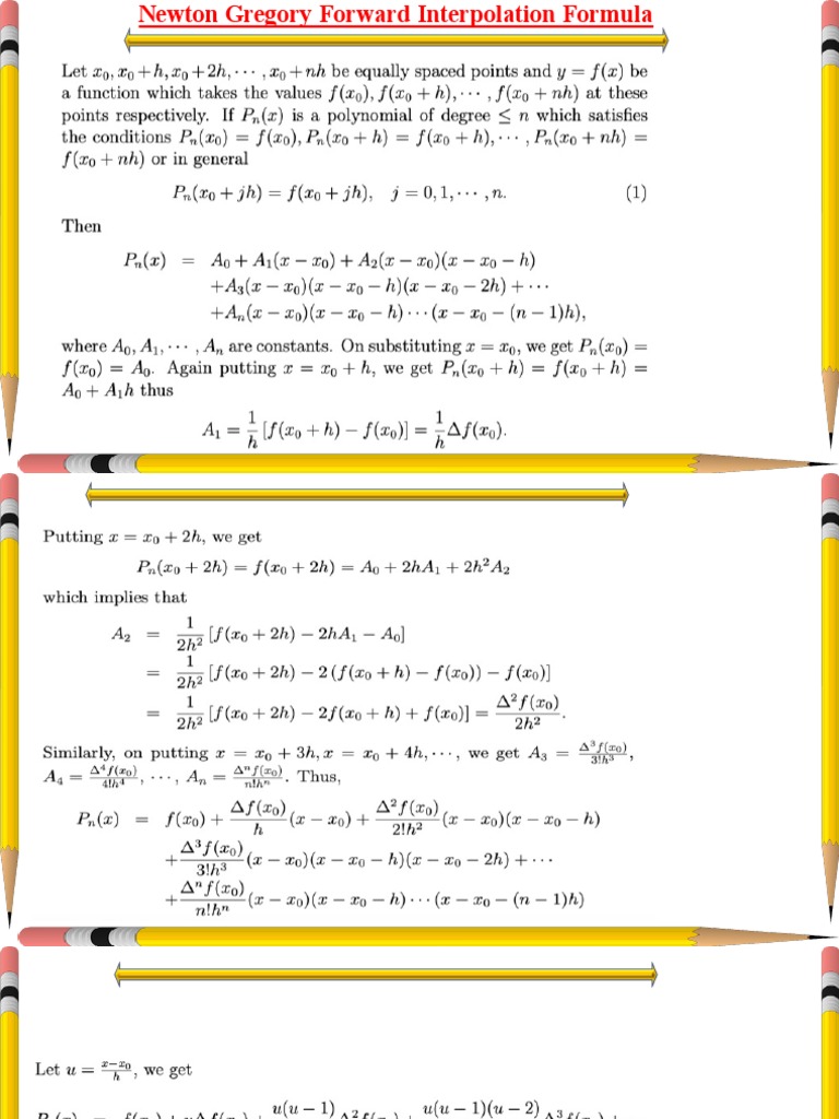 Newtons Forward And Backward Interpolation Formula Pdf 
