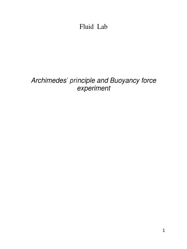Archimedes' Principle Lab Guide | PDF | Buoyancy | Density