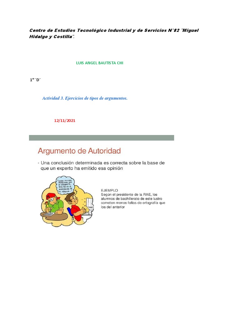 Actividad 3. Ejercicios de Tipos de Argumentos. | PDF