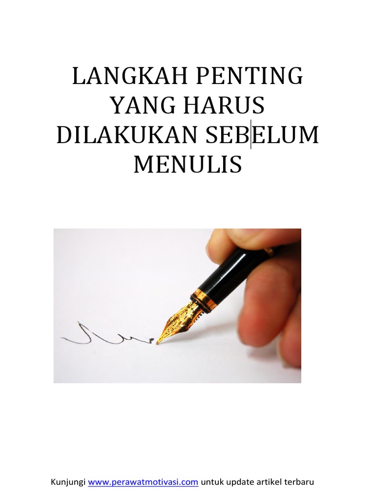 Langkah Penting Yg Harus Dilakukan Sebelum Menulis Pdf