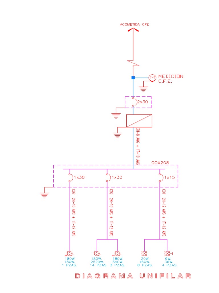 Diagrama Unifilar Casa | PDF