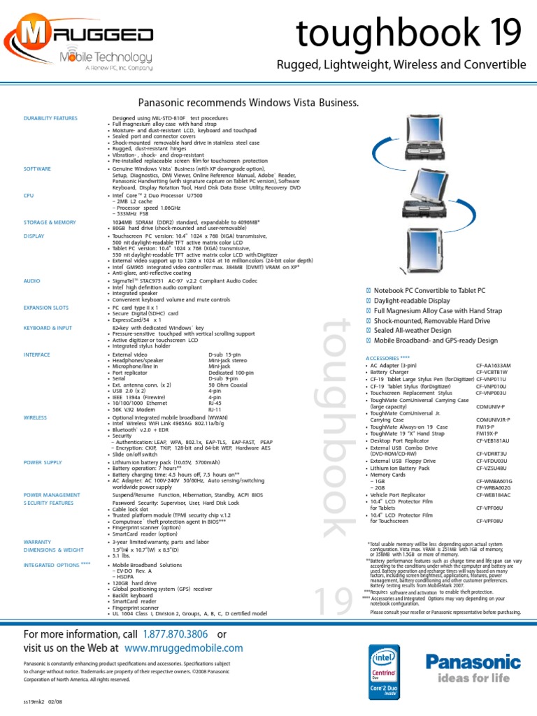 Rugged, Lightweight, Wireless and Convertible: Panasonic Recommends ...