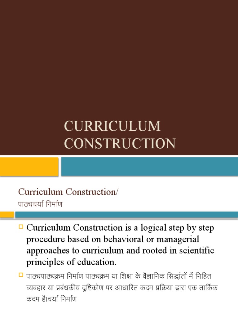 Principles and Steps of Curriculum Construction | PDF | Curriculum ...
